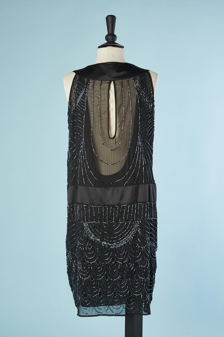 Black Full Beaded Sleeveless Cocktail Dress Red Valentino For Sale At