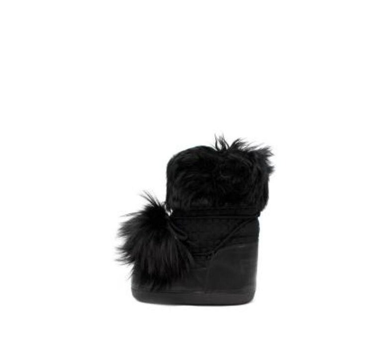 Fendi Black Fur-Trimmed Moon Boots - 35 - 37 EU For Sale at 1stDibs