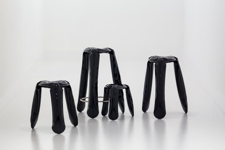 Black Glossy Steel Standard Plopp Stool by Zieta For Sale at 1stDibs