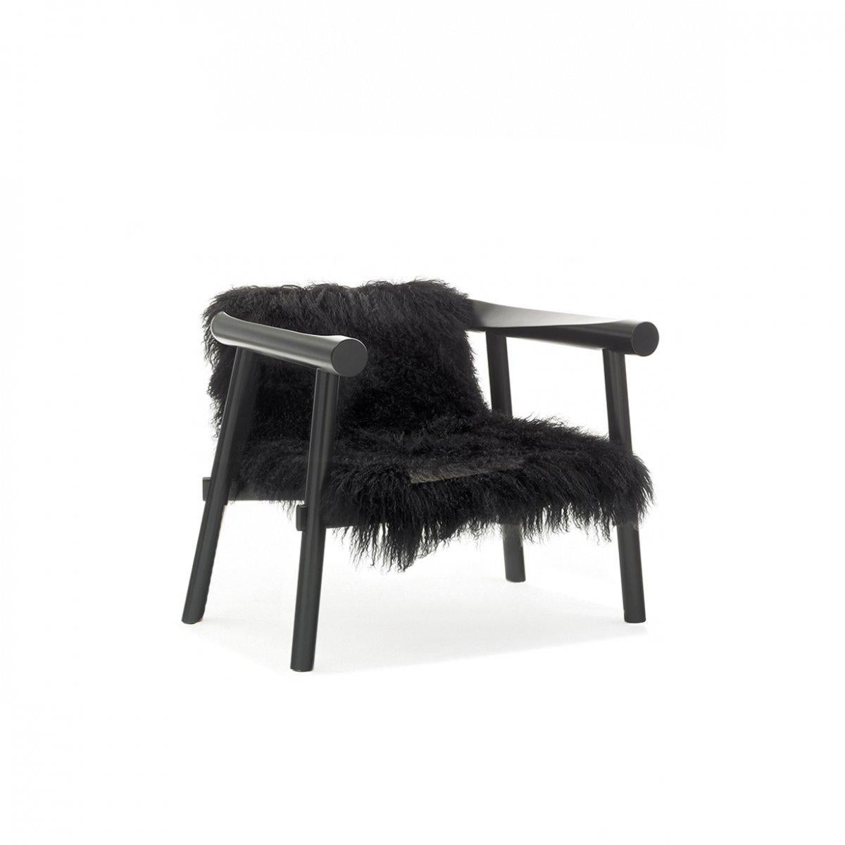 Black Goatskin Altay Armchair by Patricia Urquiola For Sale at 1stDibs