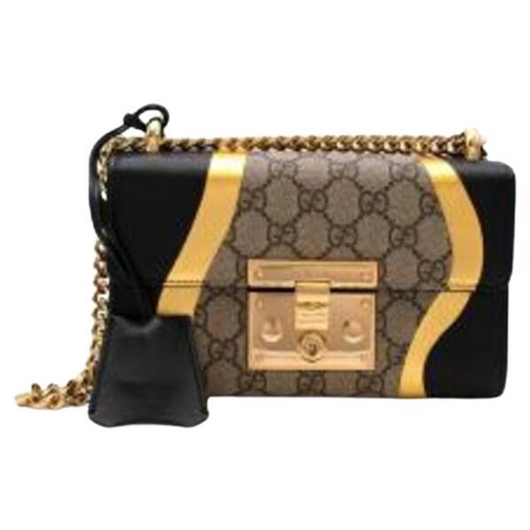 Black and Gold Small Padlock Bag For Sale at 1stDibs