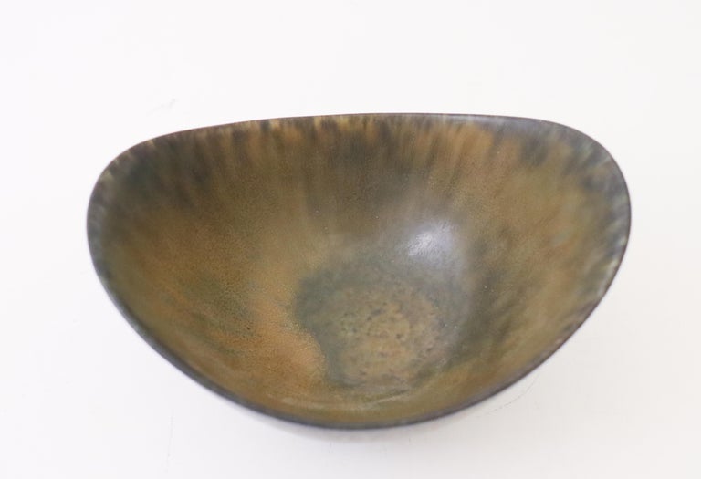 Black and Green Bowl, Gunnar Nylund, Rörstrand, Acorn Shaped, Mid ...