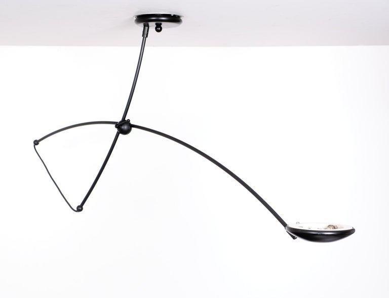 Black Halogen Swing Arm Ceiling Light Steinhauer Germany 1980s For Sale ...
