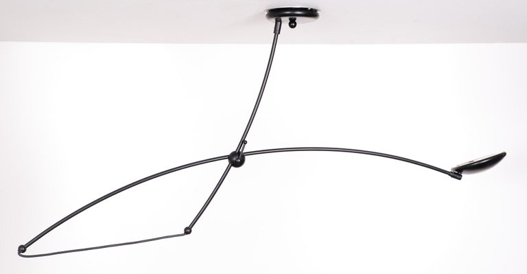 Black Halogen Swing Arm Ceiling Light Steinhauer Germany 1980s For Sale ...