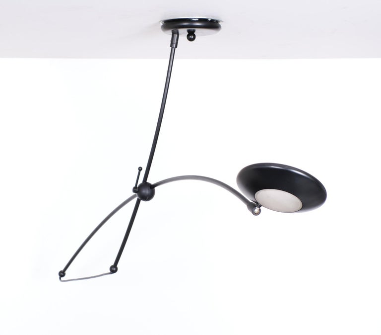 Black Halogen Swing Arm Ceiling Light Steinhauer Germany 1980s For Sale ...