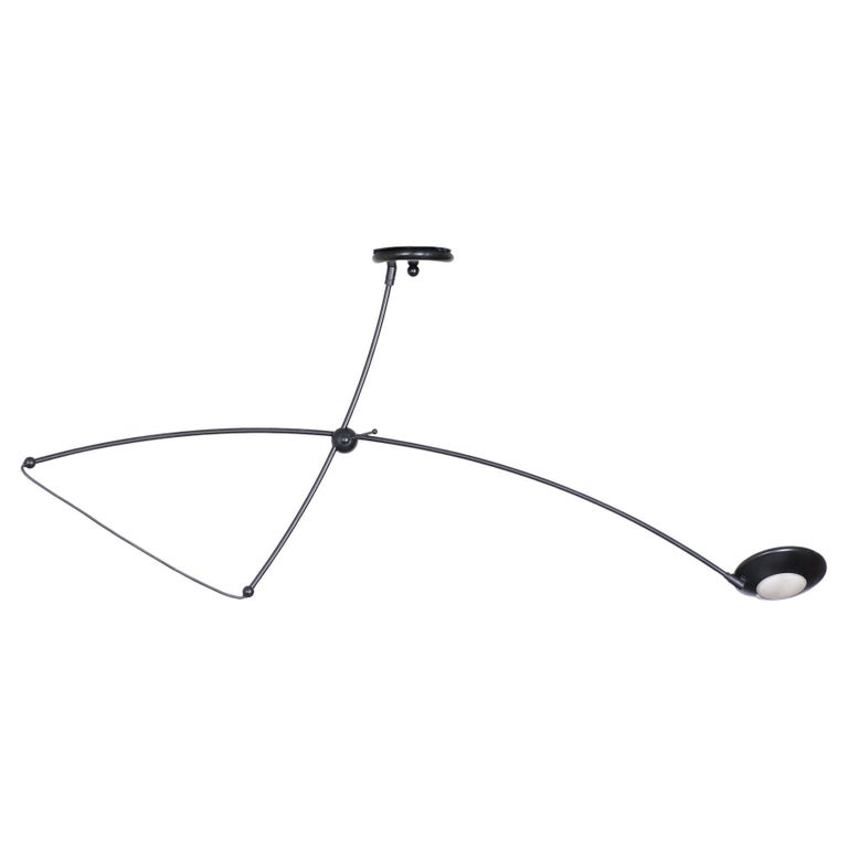 Black Halogen Swing Arm Ceiling Light Steinhauer Germany 1980s For Sale ...