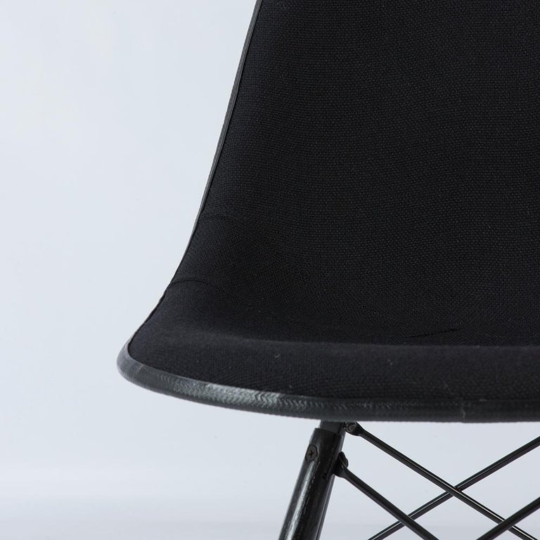 Black Herman Miller Eames Upholstered White DSW Dining Side Shell Chair ...