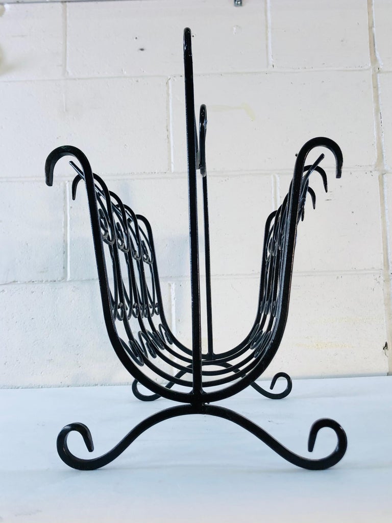 Black Iron Magazine Rack For Sale at 1stDibs