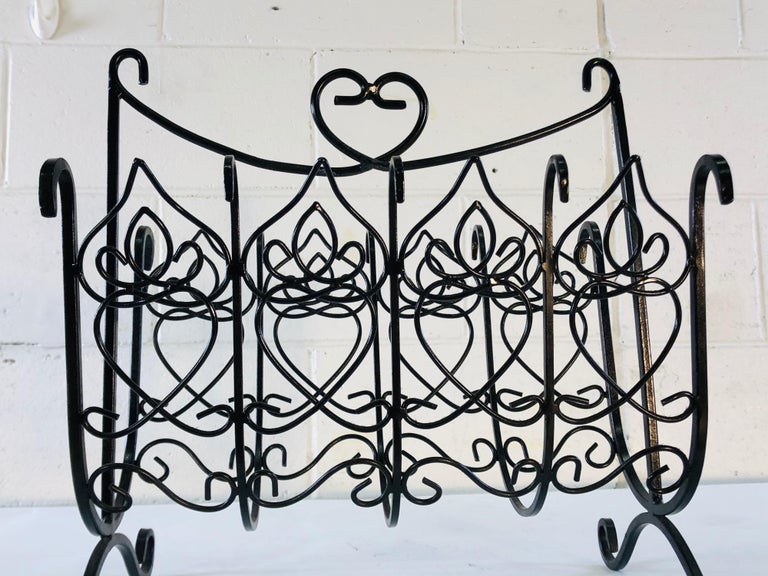 Black Iron Magazine Rack For Sale at 1stDibs