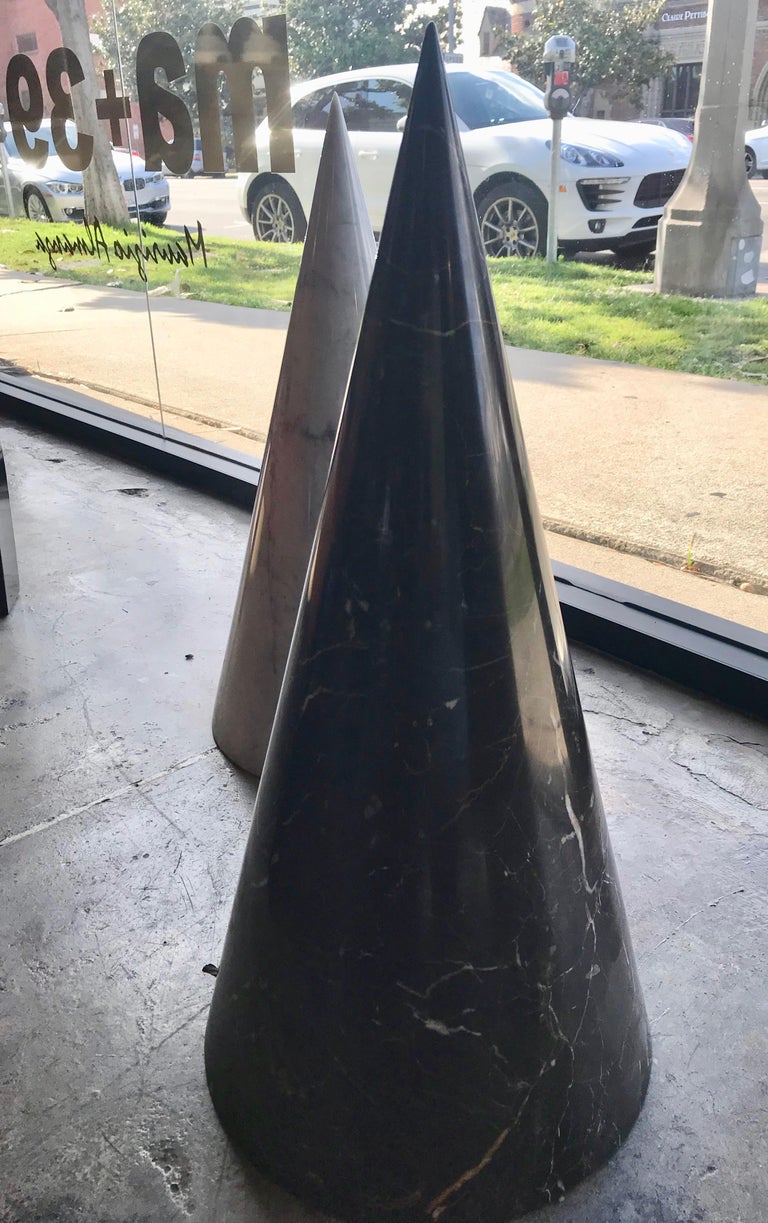 Black Italian Marble Sculptural Cone For Sale at 1stDibs