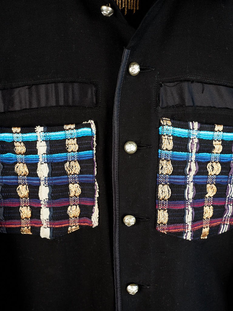 Black Jacket French Multi Color Lurex Tweed Cobalt Blue Silk Single ...