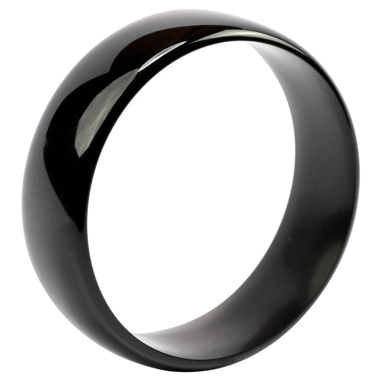 Black Jade Bangle Wide Cuff Omphacite Jade at 1stDibs