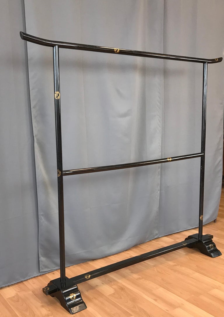Black Japanese Edo Period Kimono Rack For Sale at 1stDibs
