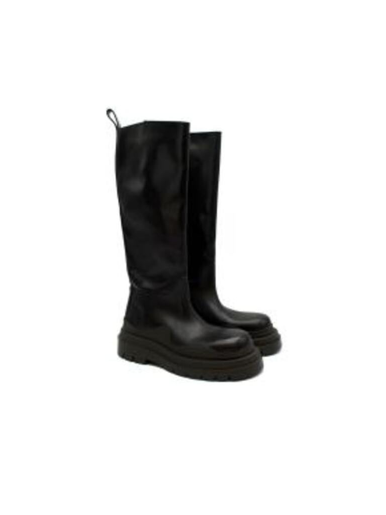 Black Knee High Tire Boots For Sale at 1stDibs