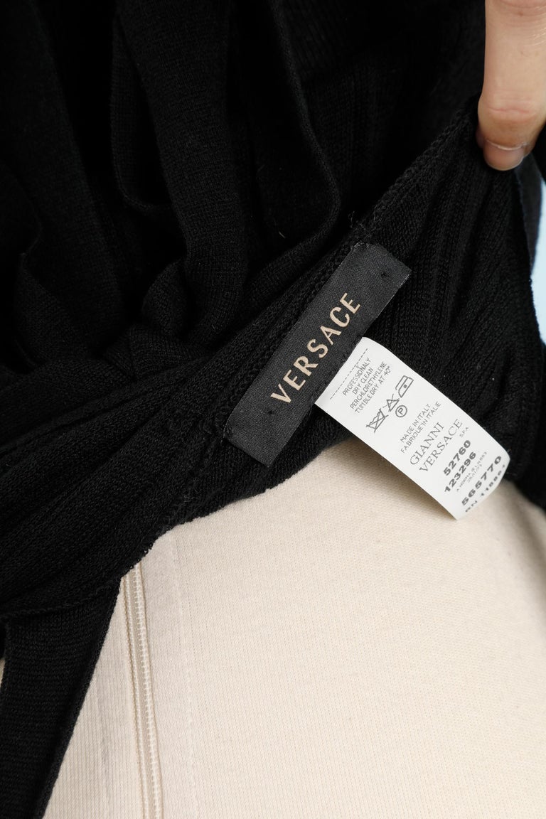 Black knit tank top Versace For Sale at 1stDibs