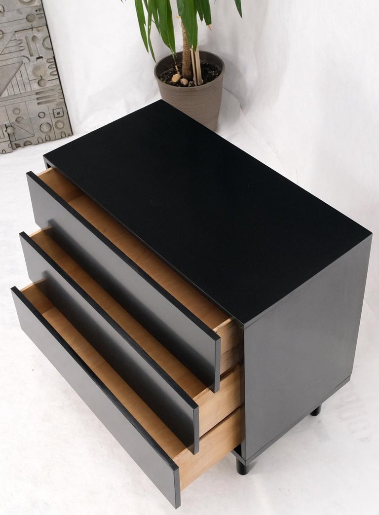 Black Lacquer 3 Louver Drawers Dresser on a "Base" 2 Pieces Cabinet ...