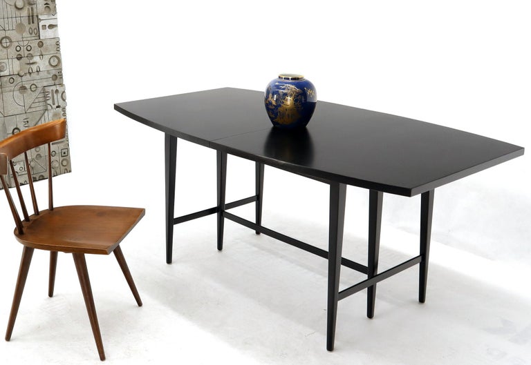 Black Lacquer Boat Shape Dining Table with Two Boards by Paul McCobb at ...