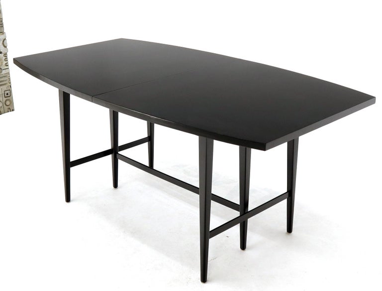 Black Lacquer Boat Shape Dining Table with Two Boards by Paul McCobb at ...