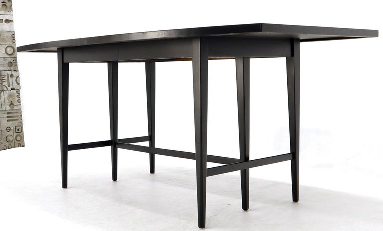 Black Lacquer Boat Shape Dining Table with Two Boards by Paul McCobb at ...