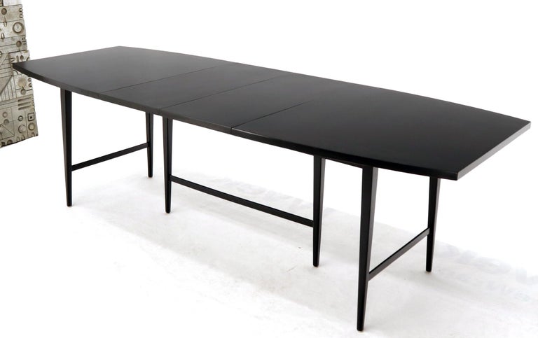 Black Lacquer Boat Shape Dining Table with Two Boards by Paul McCobb at ...