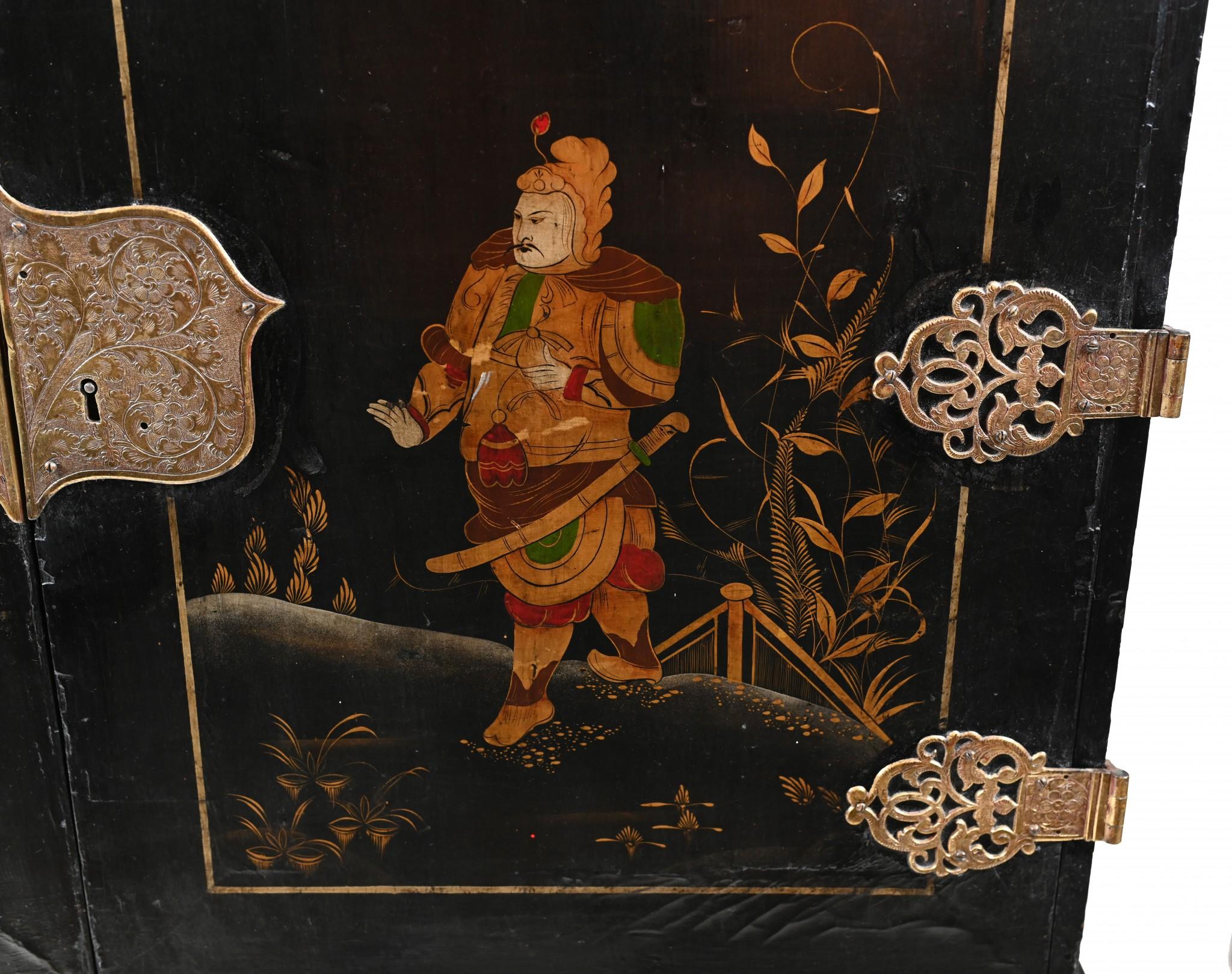 Black Lacquer Collectors Cabinet Chinese Chinoiserie at 1stDibs