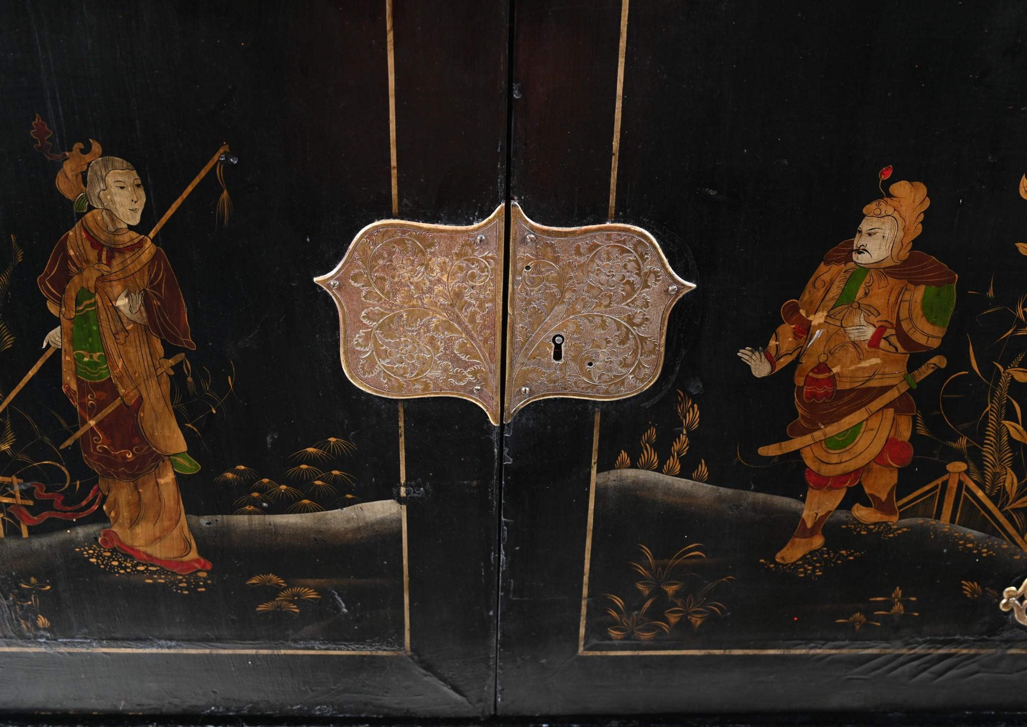 Black Lacquer Collectors Cabinet Chinese Chinoiserie at 1stDibs