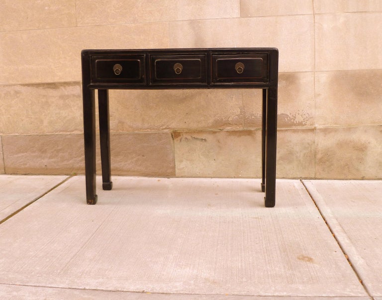 Black Lacquer Console Table For Sale at 1stDibs