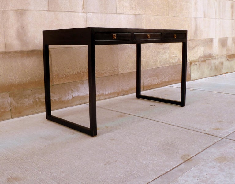 Black Lacquer Desk with Drawers at 1stDibs