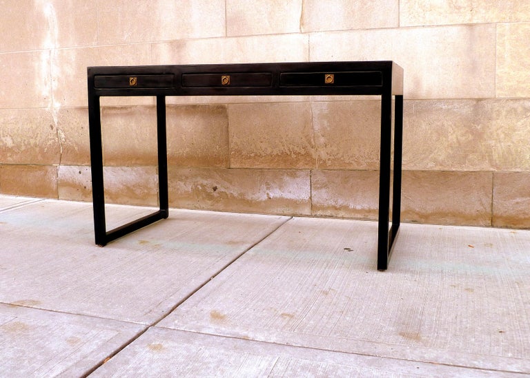 Black Lacquer Desk with Drawers at 1stDibs