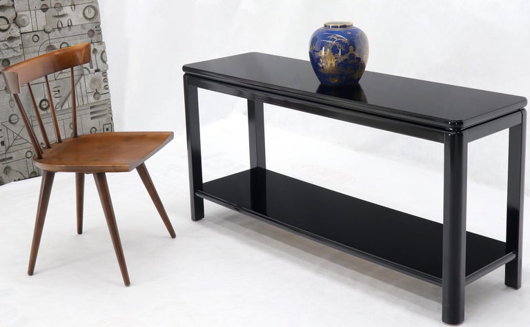 Black Lacquer Rectangular Two-Tier Console Sofa Table For Sale at ...