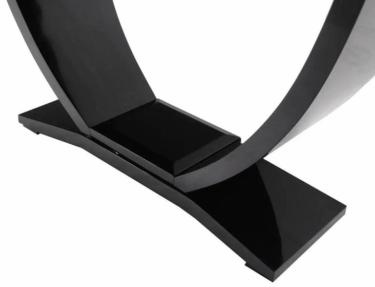 Black Lacquer U-Shape Arched Base Console Table by Drexel For Sale at ...