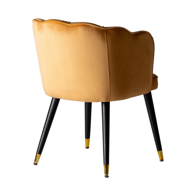 Black Lacquer Wooden and Velvet Shell Chair For Sale at 1stDibs