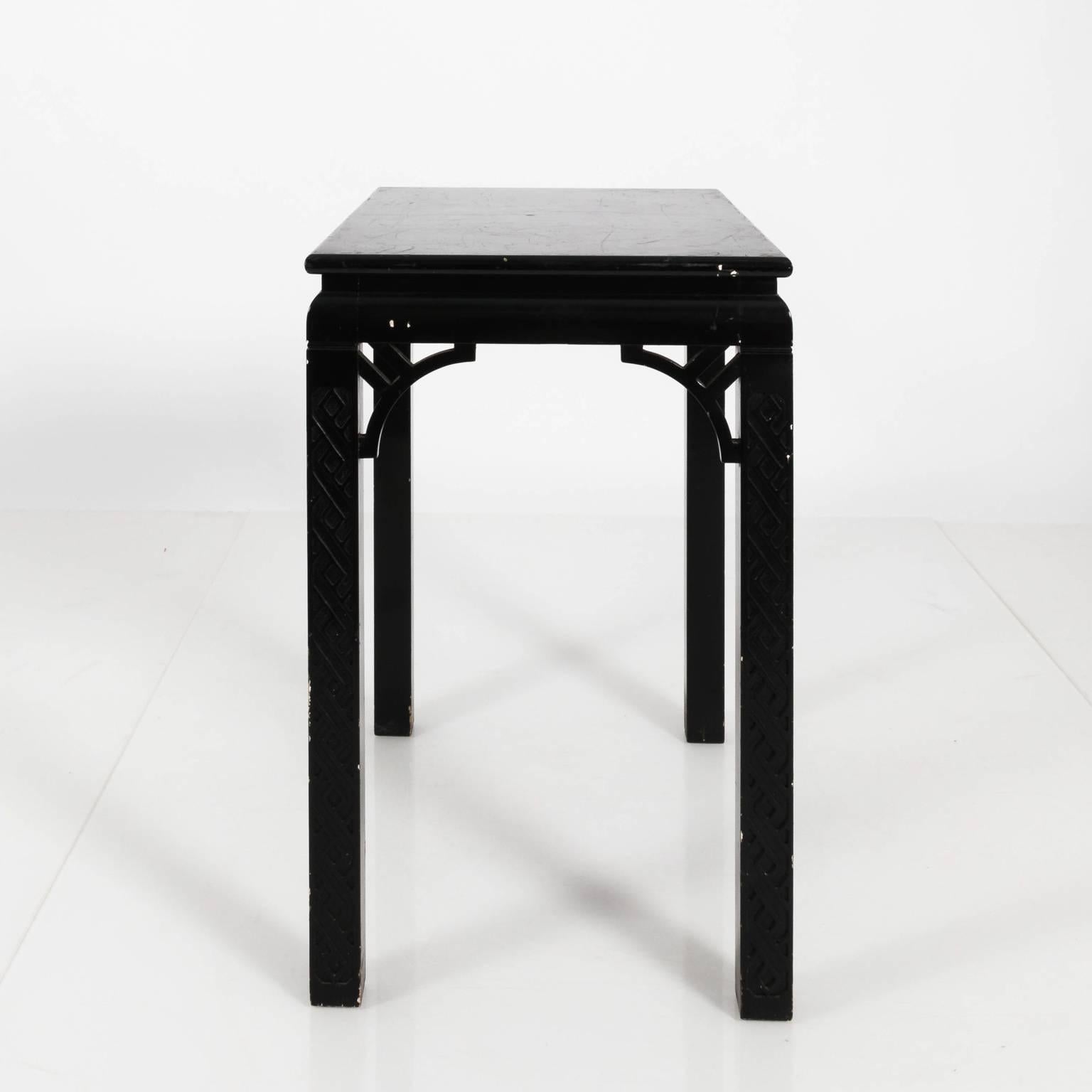 Black Lacquered Chinoiserie Side Table at 1stDibs