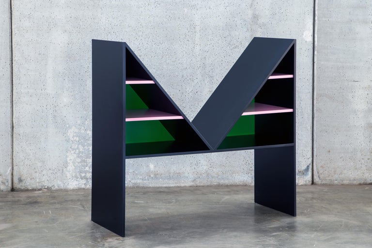 Black Lacquered Wood Bikini Bookcase by Chapel Petrassi For Sale at 1stDibs