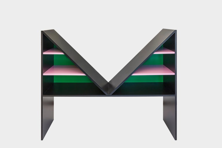 Black Lacquered Wood Bikini Bookcase by Chapel Petrassi For Sale at 1stDibs