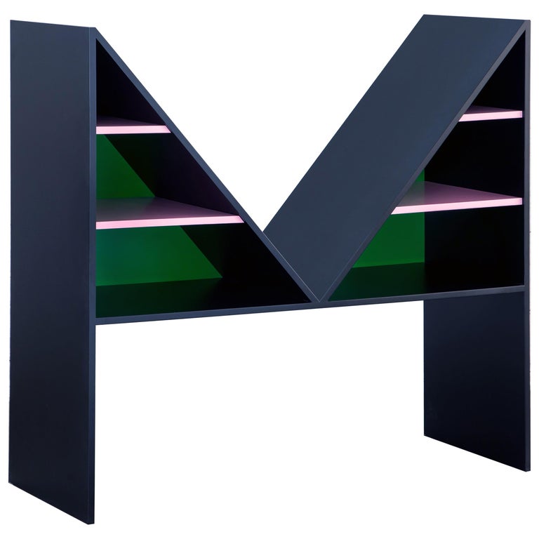 Black Lacquered Wood Bikini Bookcase by Chapel Petrassi For Sale at 1stDibs