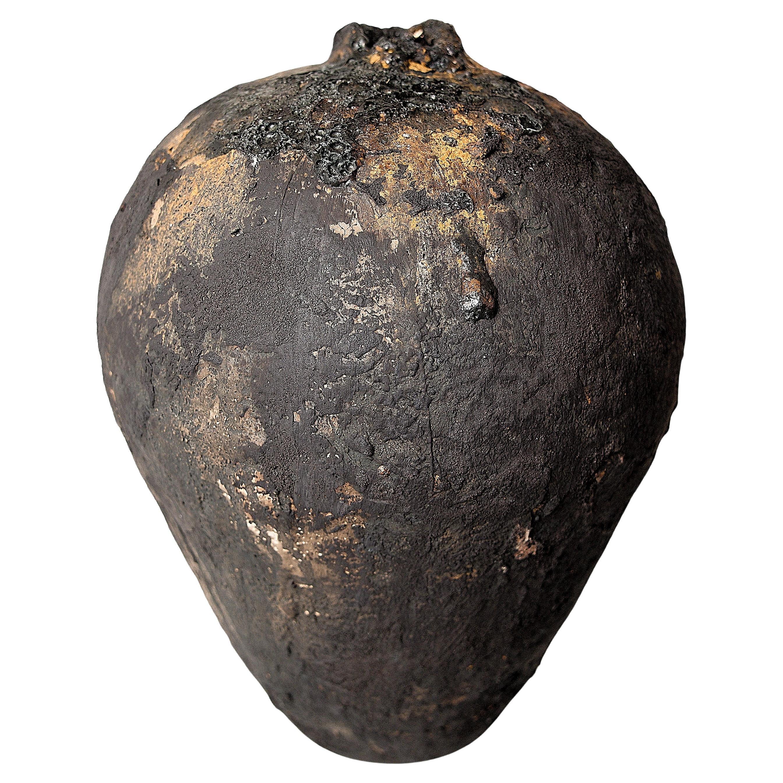 Black Lava texture Vessel 25-II For Sale at 1stDibs