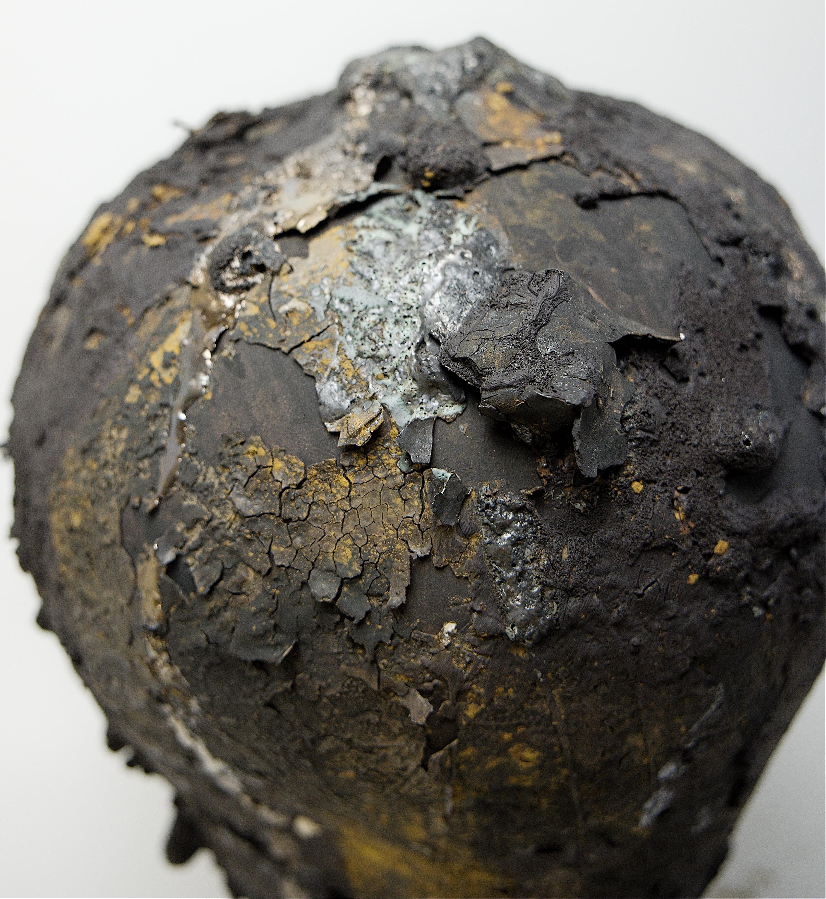 Black Lava texture Vessel 25-II For Sale at 1stDibs