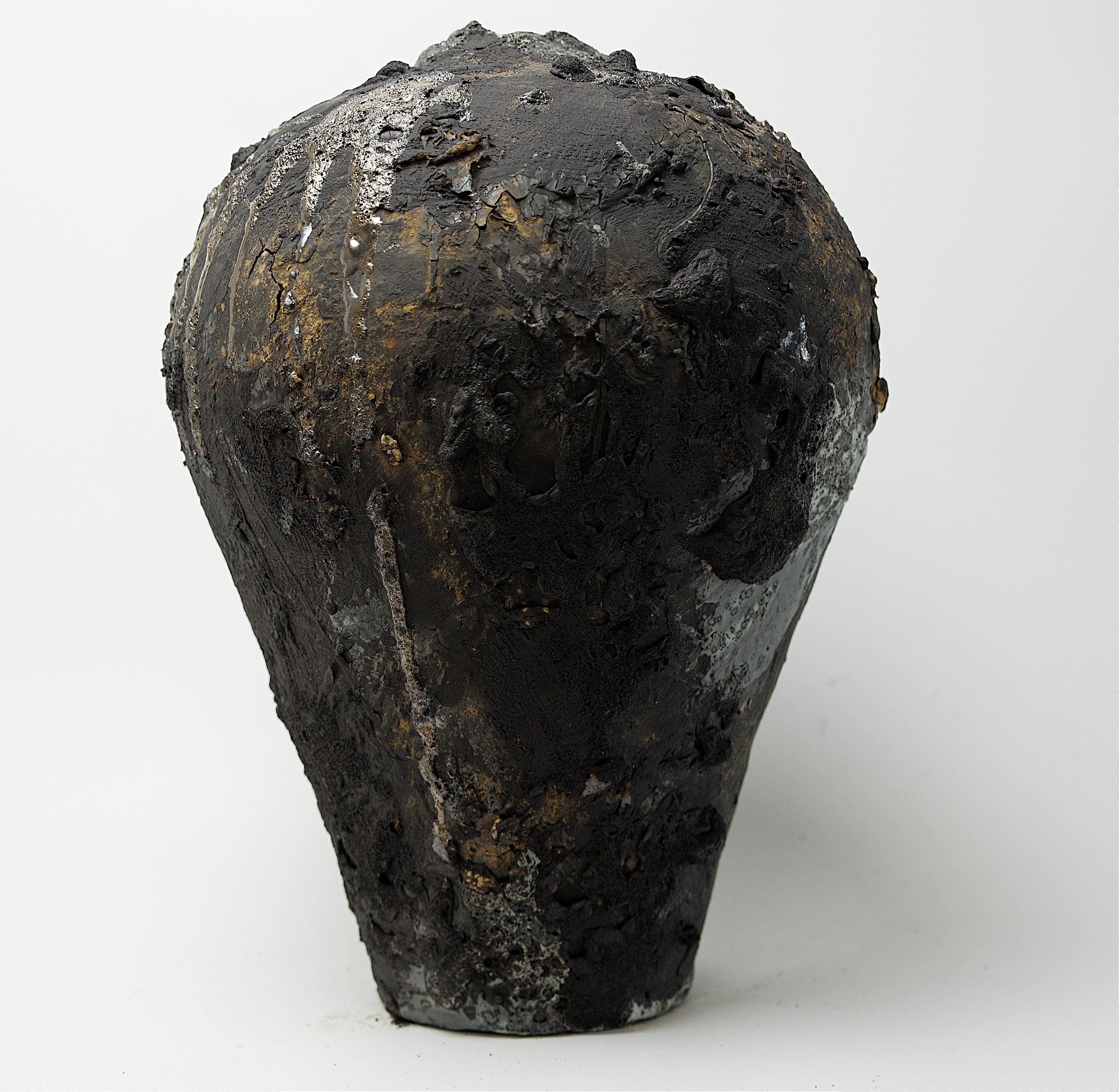 Black Lava texture Vessel 25-II For Sale at 1stDibs