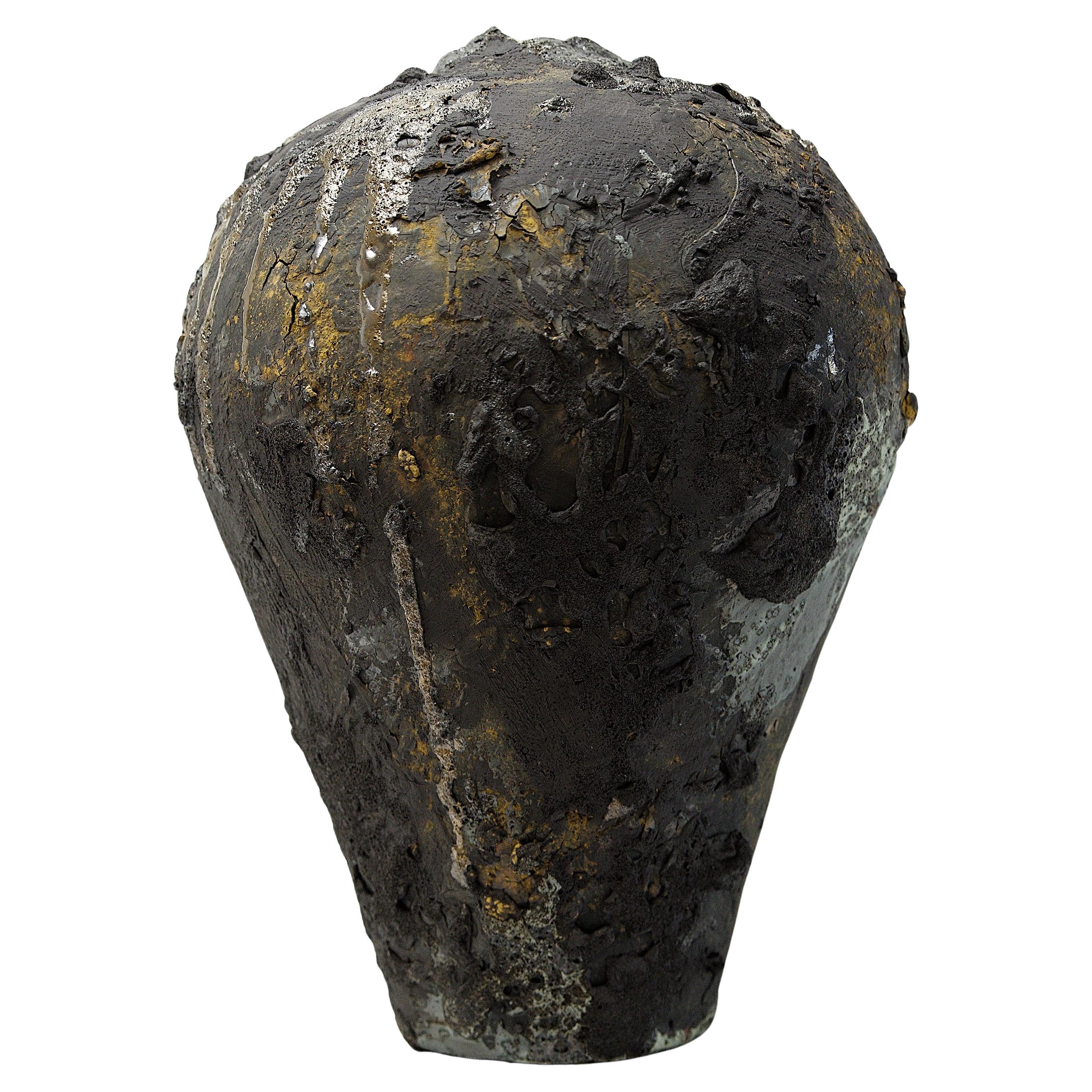 Black Lava texture Vessel 25-II For Sale at 1stDibs