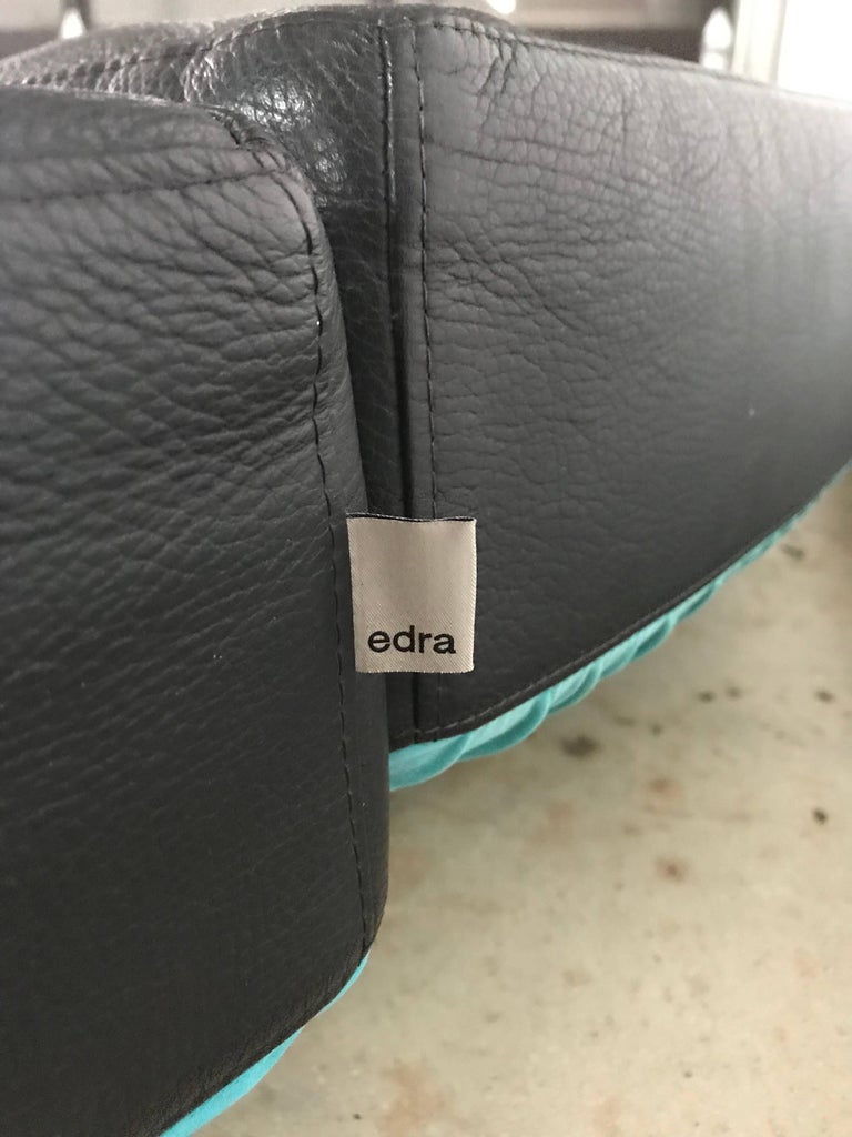 Black Leather "Flap" Sofa by Francesco Binfare for Edra at 1stDibs