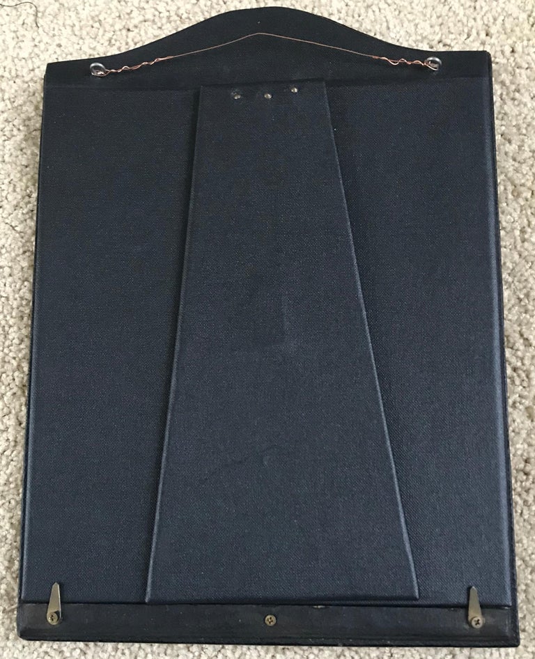 Black Leather Frame with Brass Inset Rim For Sale at 1stDibs