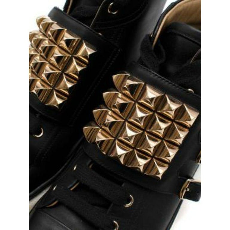Black Leather Lennox Medor Studded High Tops For Sale at 1stDibs
