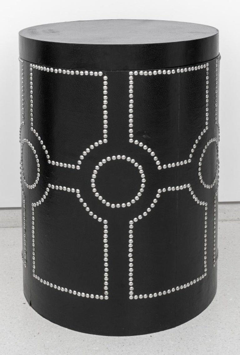Black Leather Nesting End Table / Storage Box, Set of 2 For Sale at 1stDibs