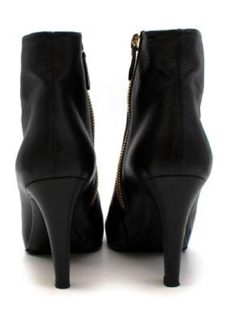 Black Leather Pearl Heel Ankle Boots For Sale at 1stDibs | black pearl ...