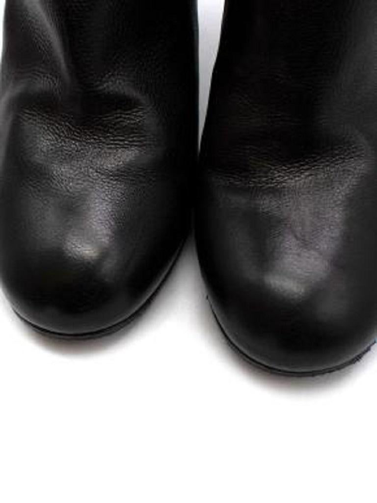 Black Leather Pearl Heel Ankle Boots For Sale at 1stDibs | black pearl ...