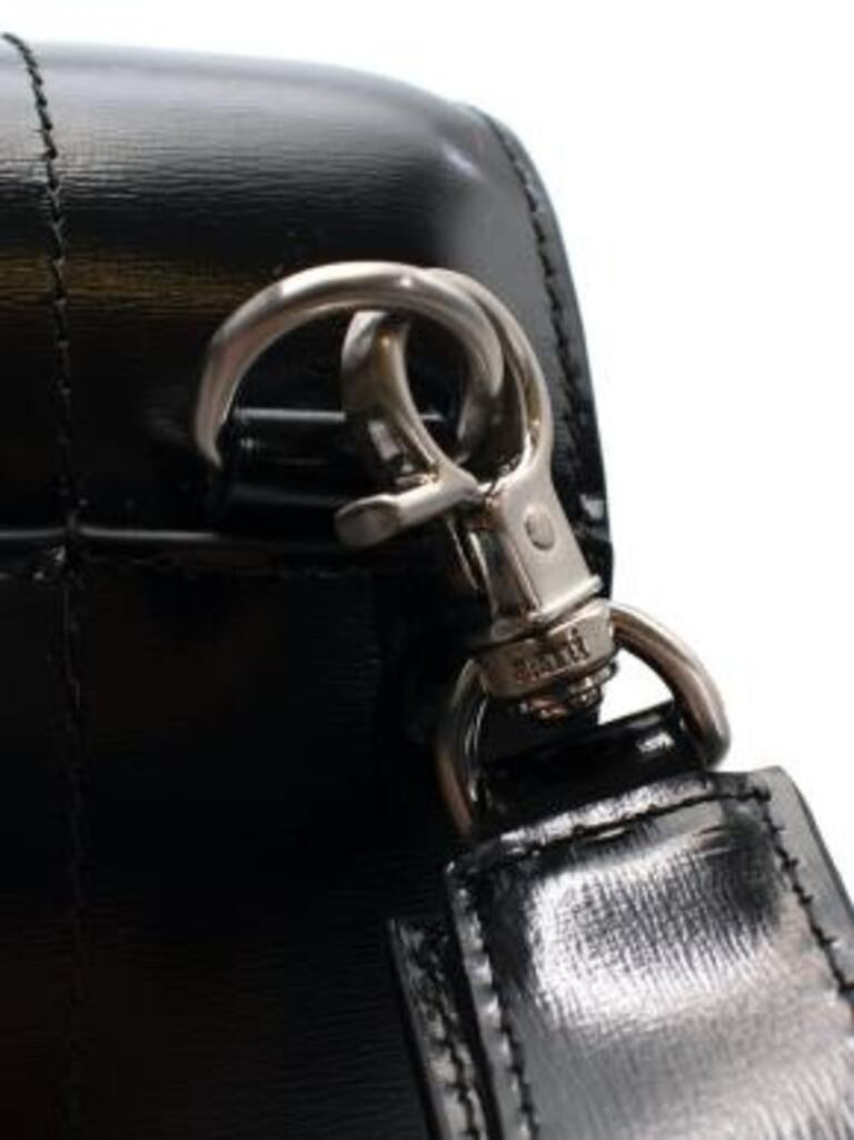 Black Leather Top Handle Bag For Sale at 1stDibs