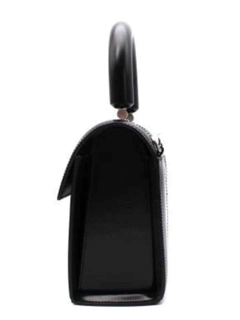 Black Leather Top Handle Bag For Sale at 1stDibs