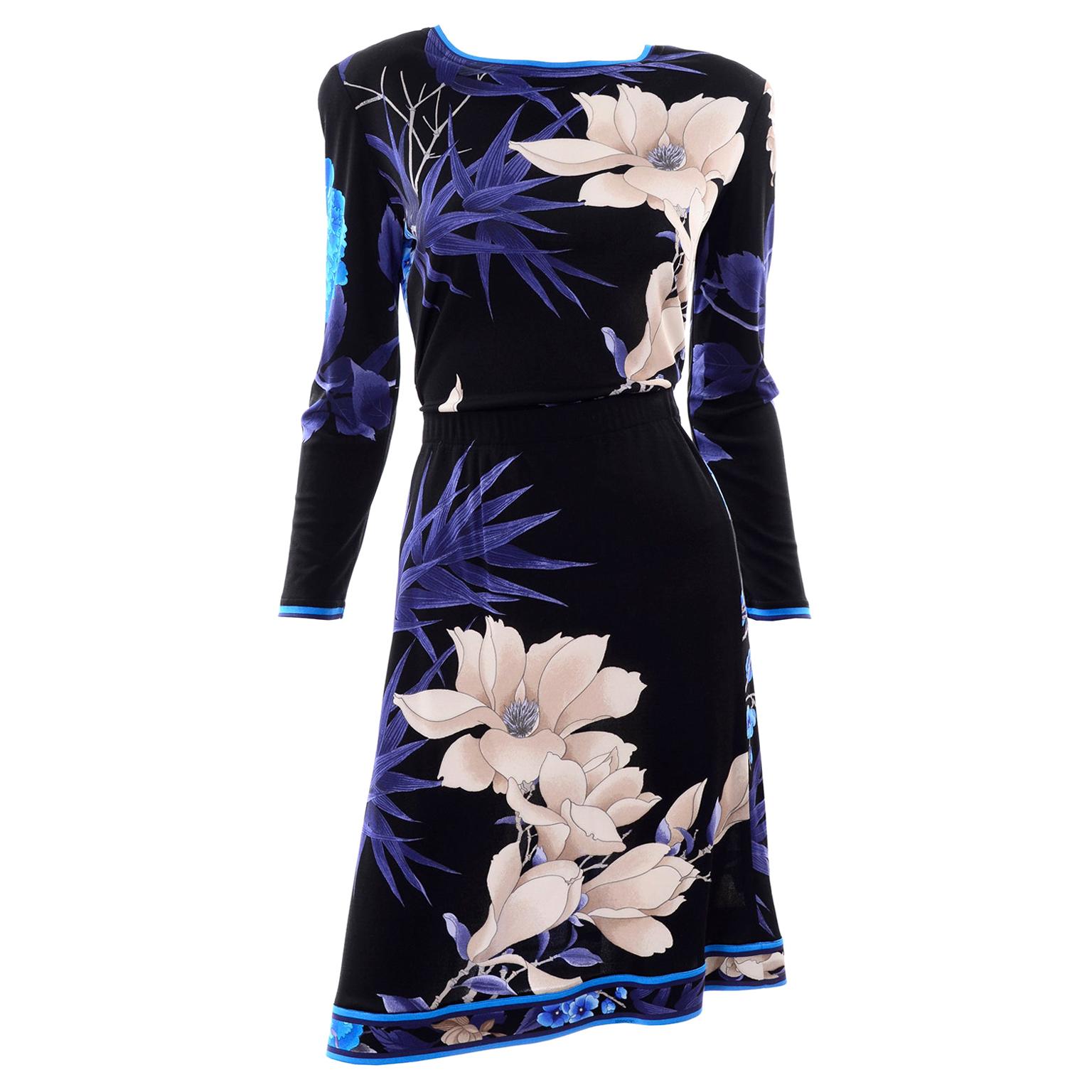 1970s Vintage Diane Von Furstenberg for Miss Magnin Floral 2 Pc Wrap ...