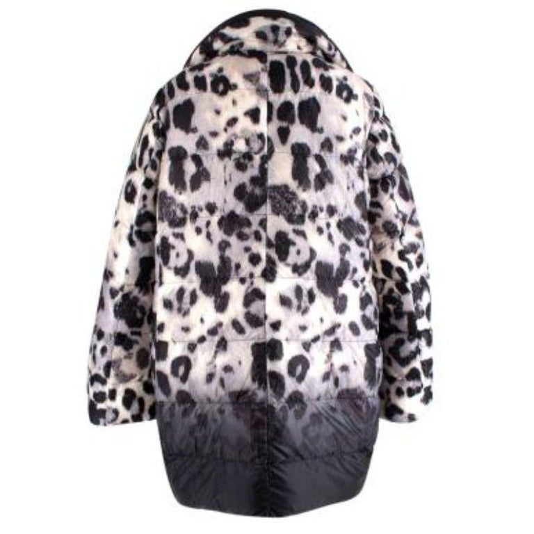 Black/Leopard Reversible Down Jacket For Sale at 1stDibs